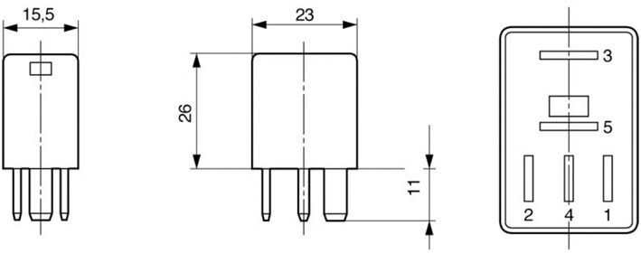 Mikrorelä, 12V, 20A/10A, växlande, diod