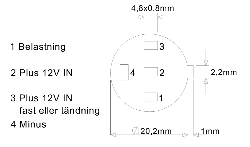 Brytare, 12V, Helljus, belyst symbol