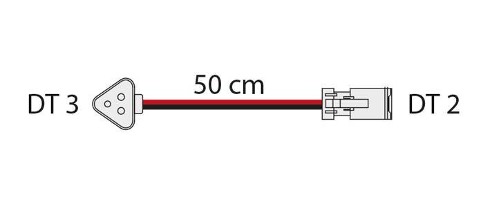 Adapter DT 3-Pin till DT 2-Pin 50cm kabel